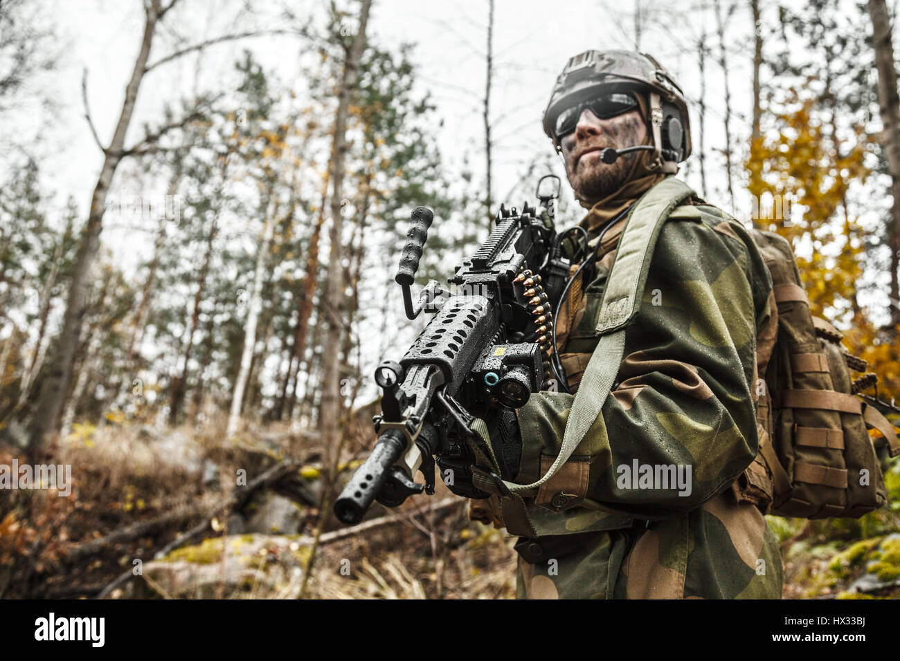 norwegian soldier in the forest Stock Photo - Alamy