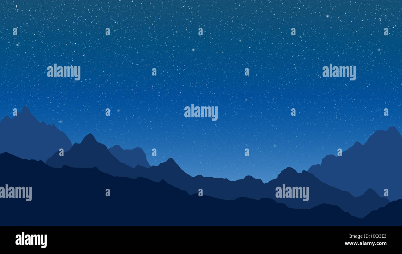 Mountain Landscape Illustration with Color Overlay Stock Photo - Alamy