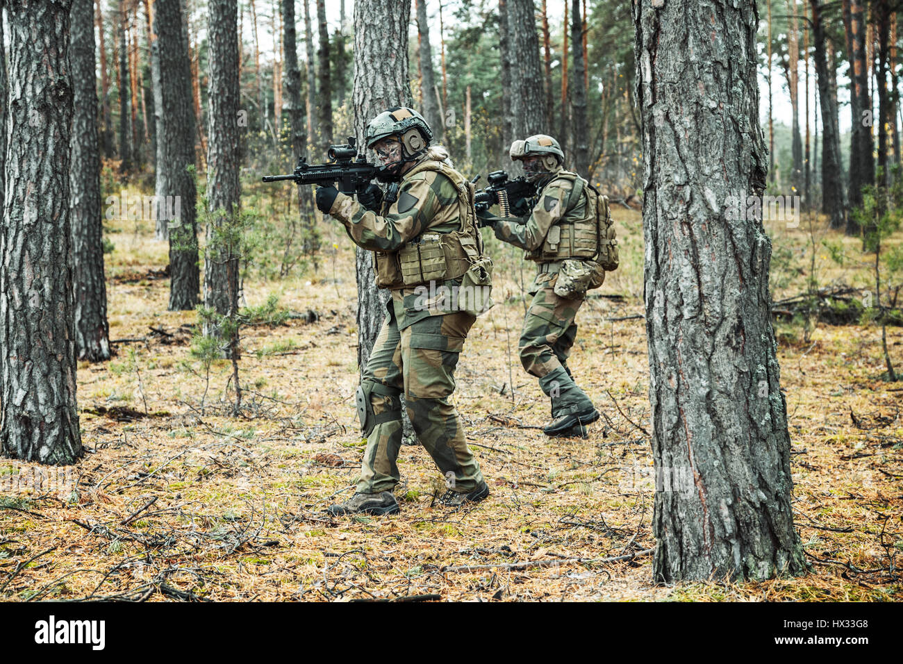 norwegian soldiers in the forest Stock Photo - Alamy