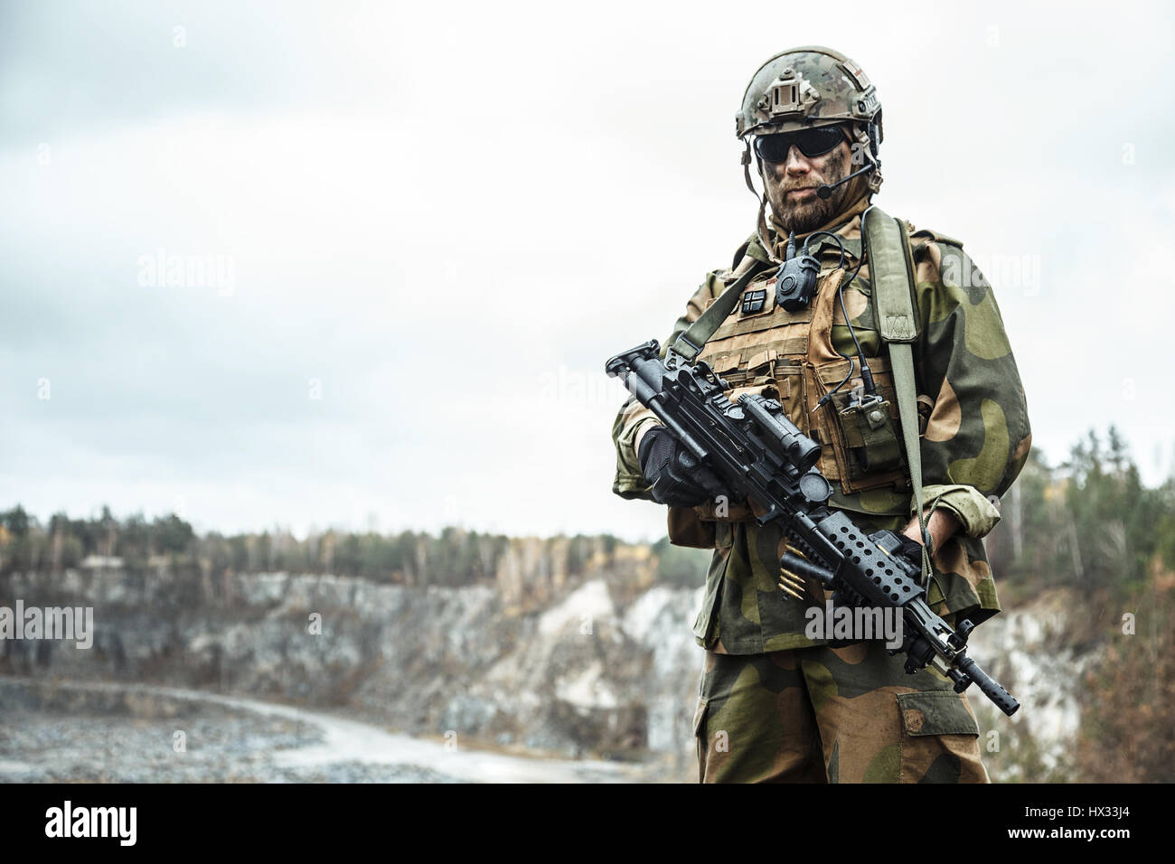 norwegian soldier in the forest Stock Photo - Alamy