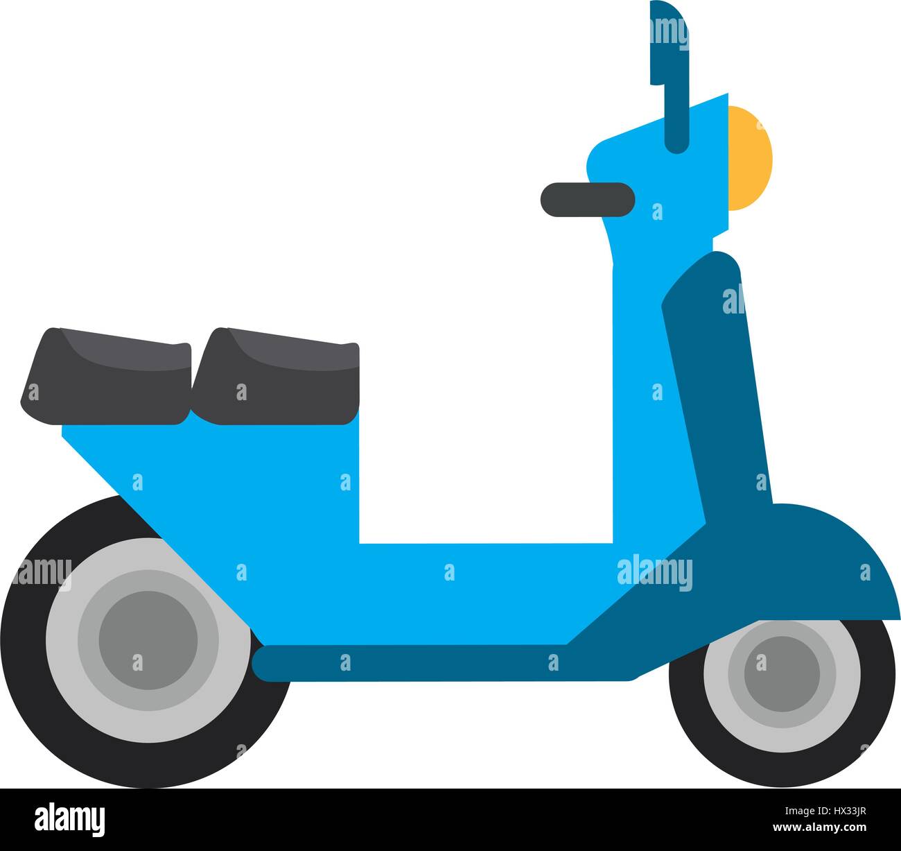 Vector cartoon yellow scooter Cut Out Stock Images & Pictures - Alamy
