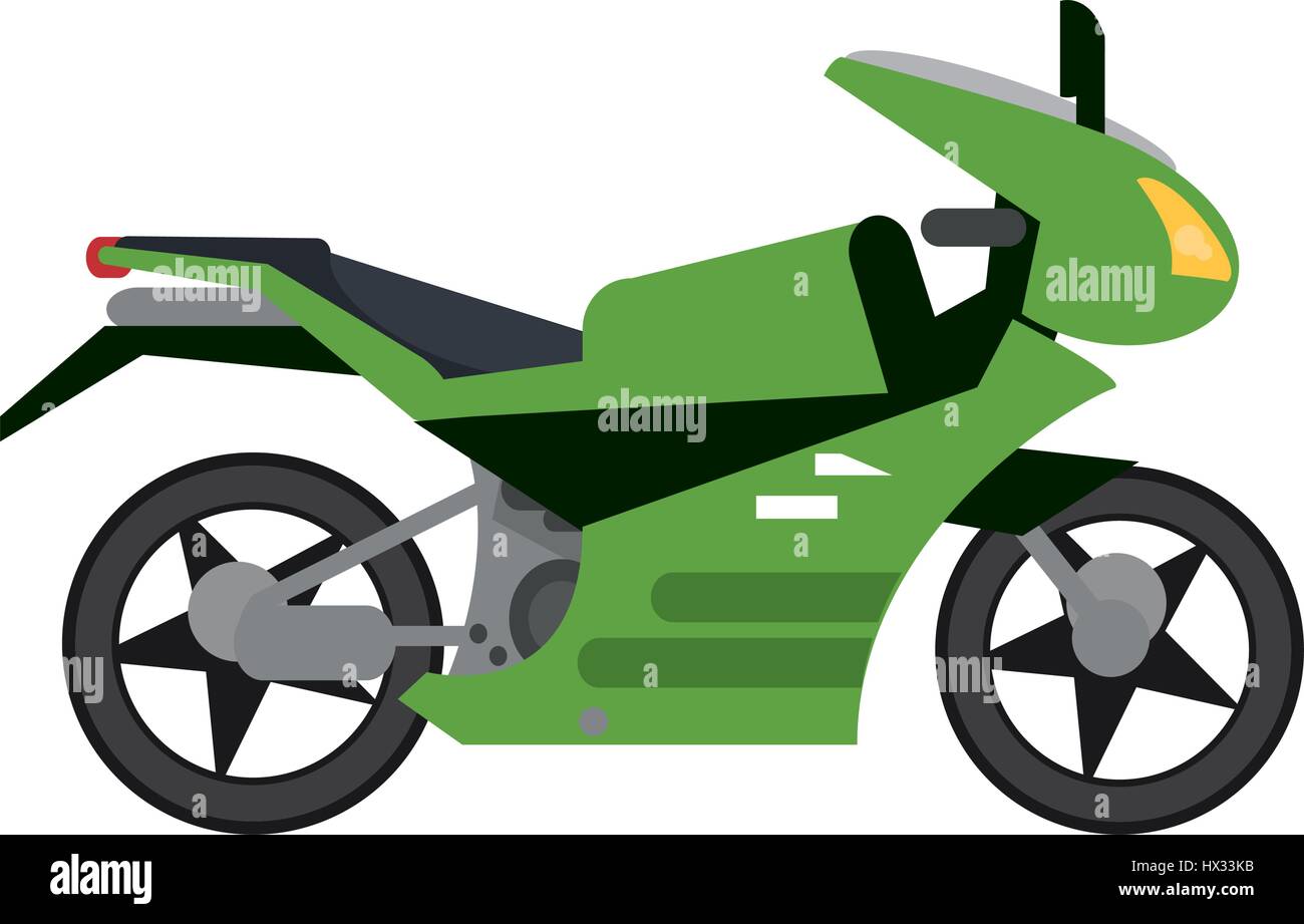 green motorcycle transport style Stock Vector Image & Art - Alamy