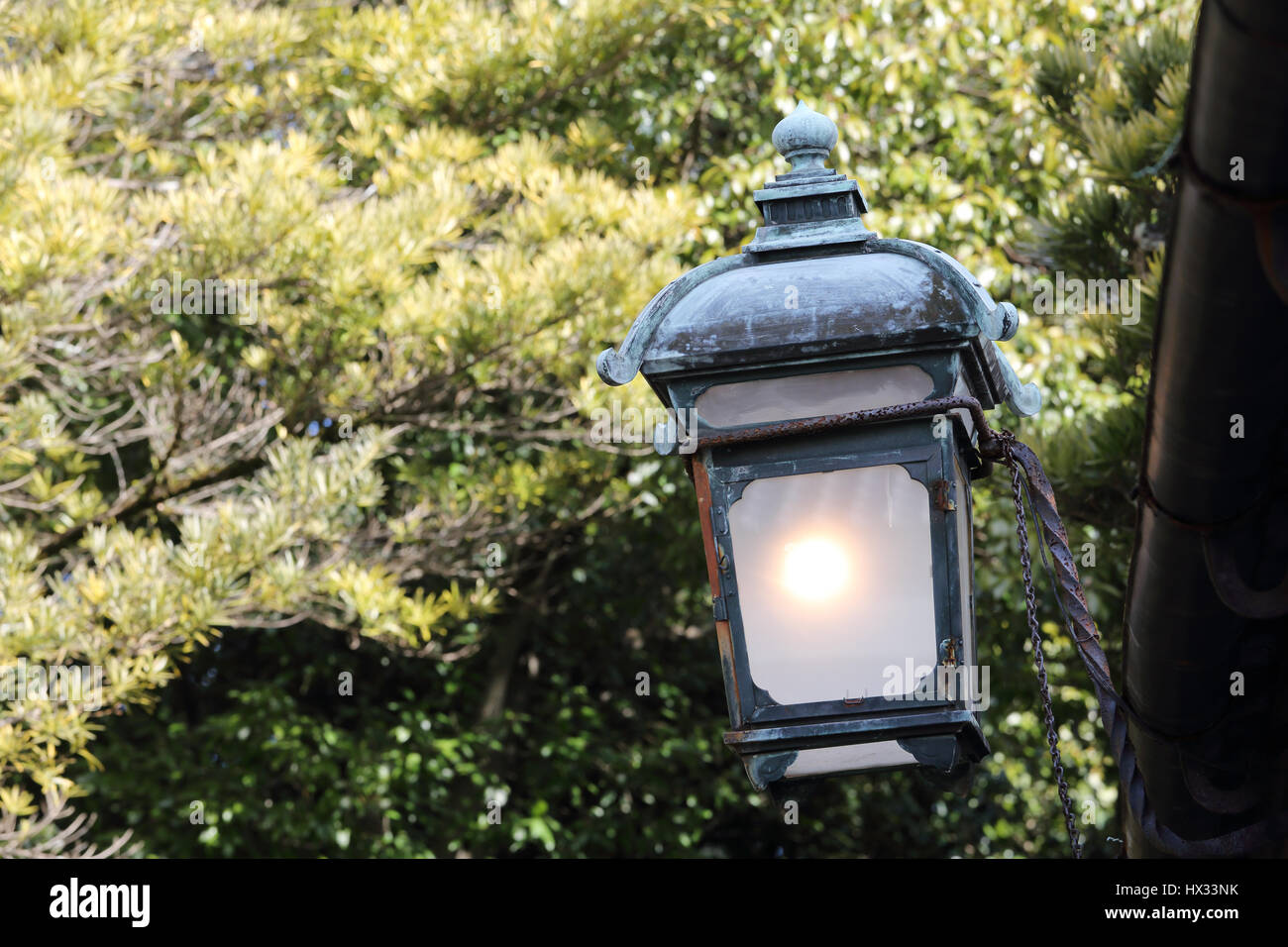 old light lantern with roof closeup Stock Photo - Alamy