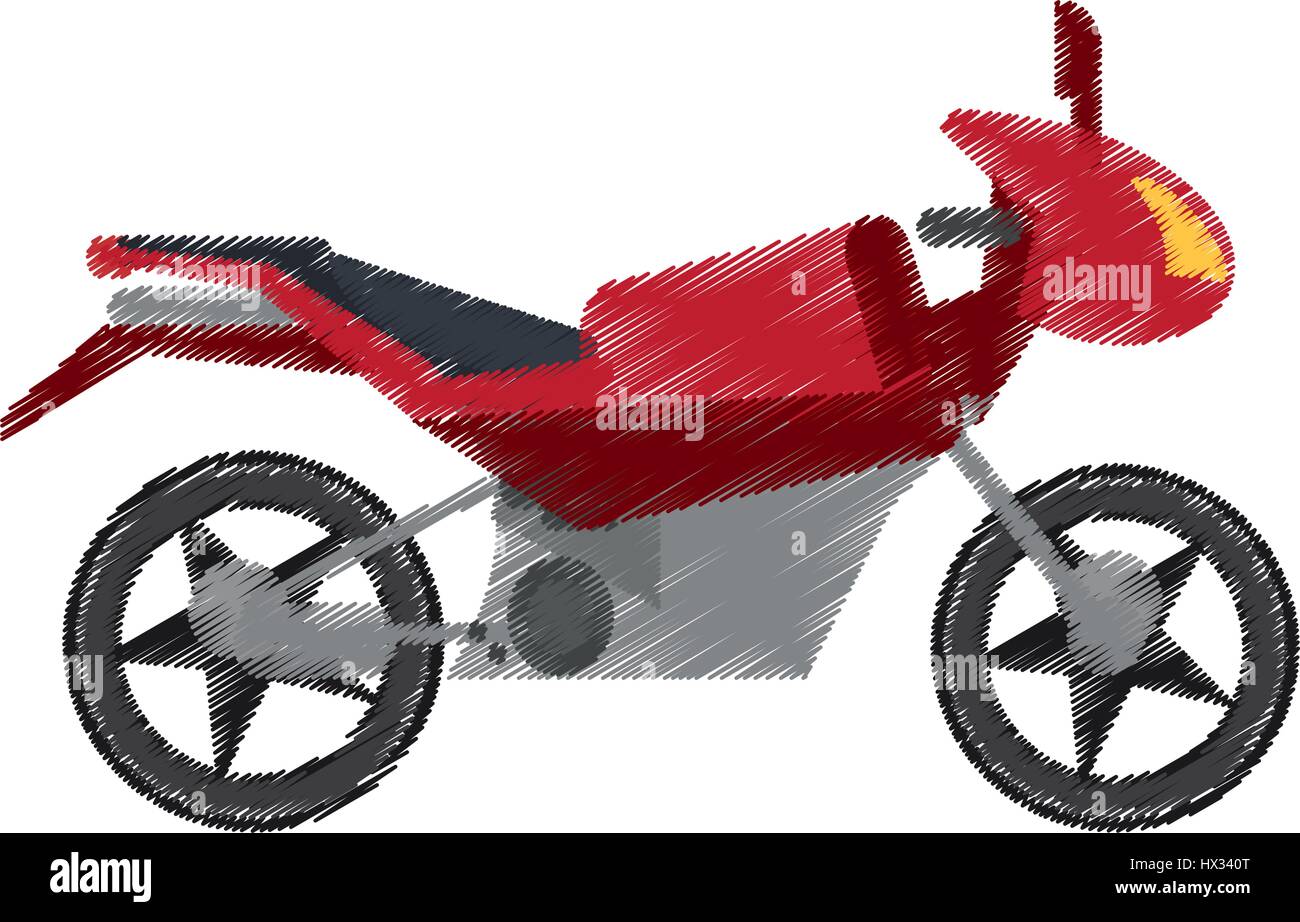 Drawing green motorcycle transport Stock Vector Images - Alamy