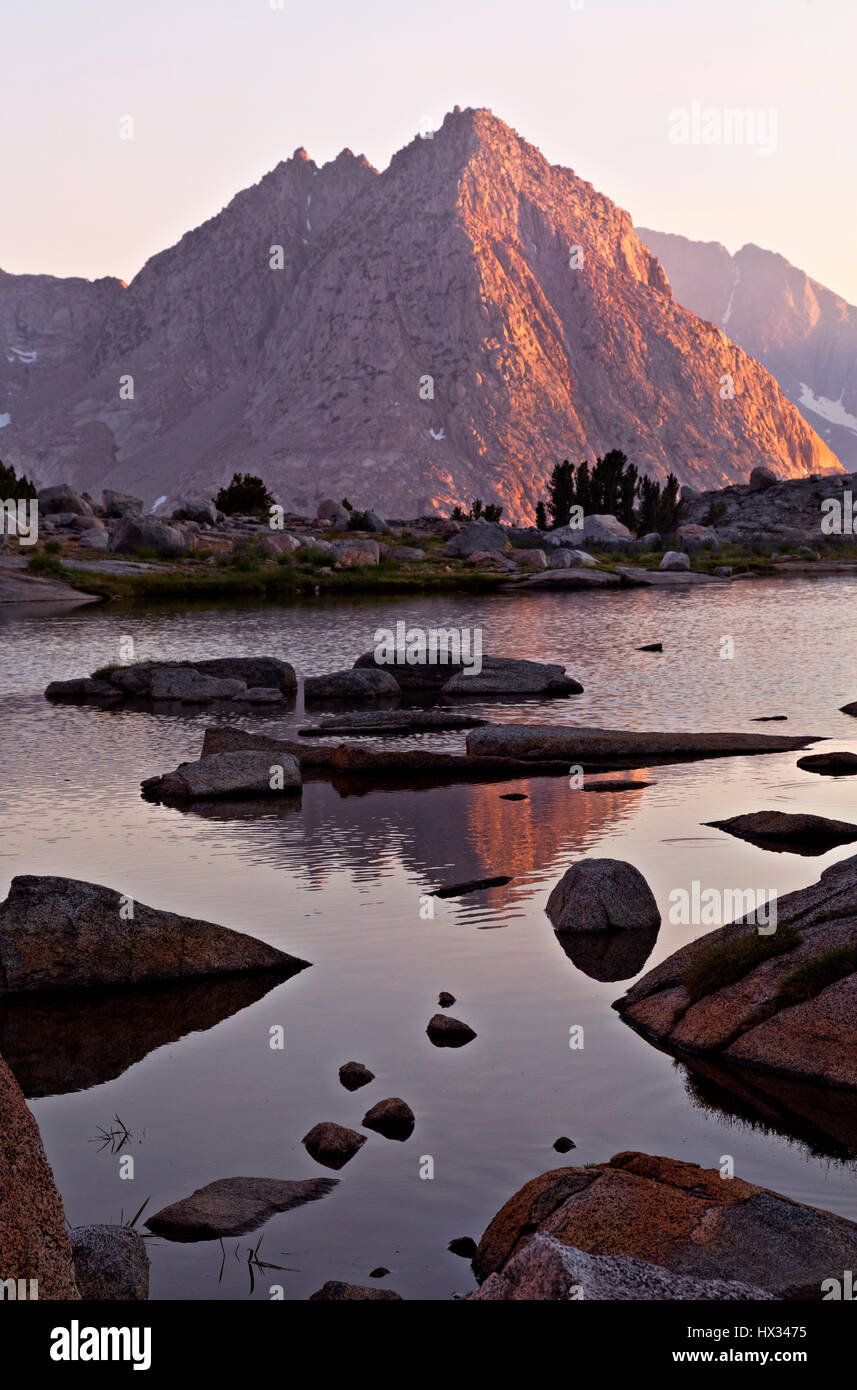 CA03112-00...CALIFORNIA - A sunset reflected in a small pond on Darwin ...