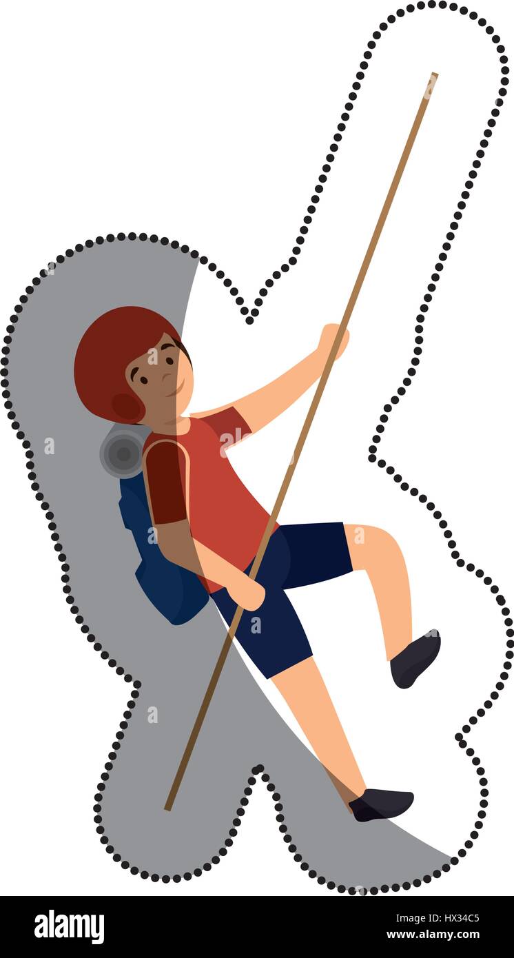 man athlete practicing climbing avatar character Stock Vector Image ...