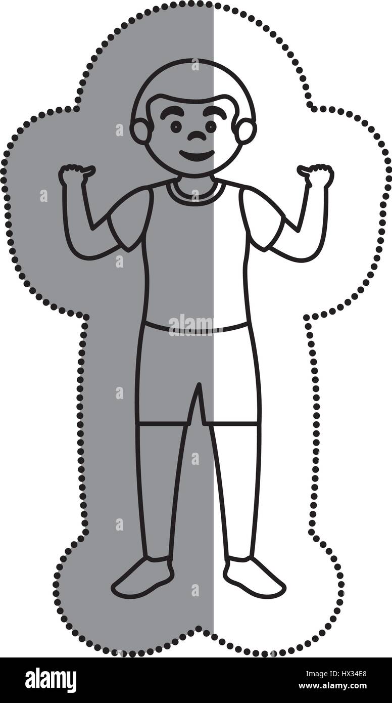 man athlete practicing exercise avatar character Stock Vector Image ...