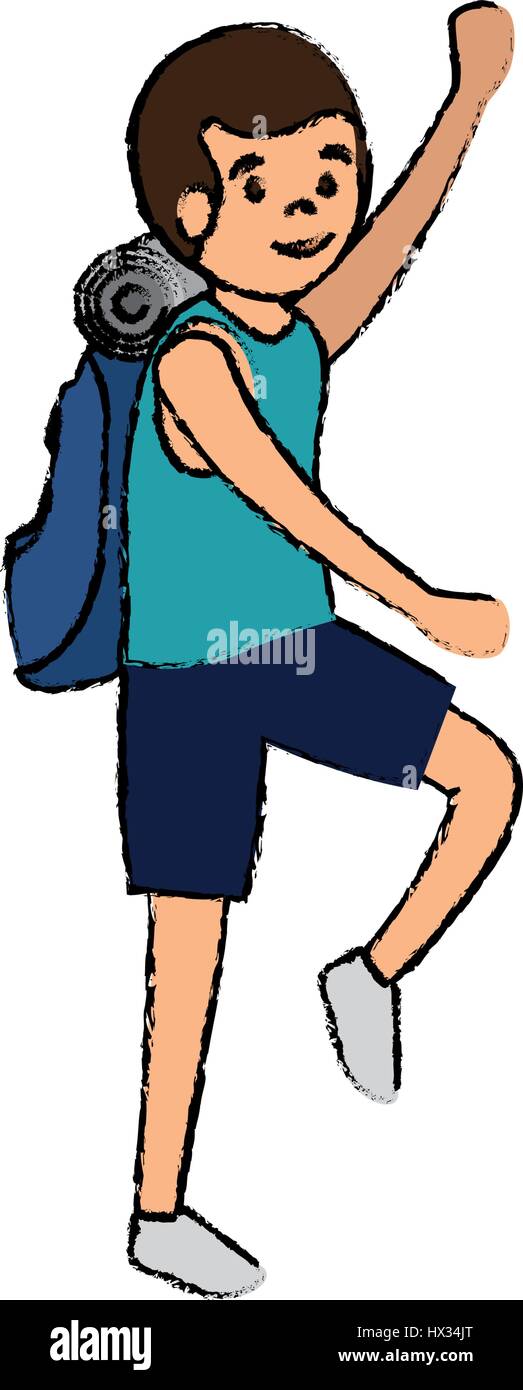 man athlete practicing climbing avatar character Stock Vector Image ...