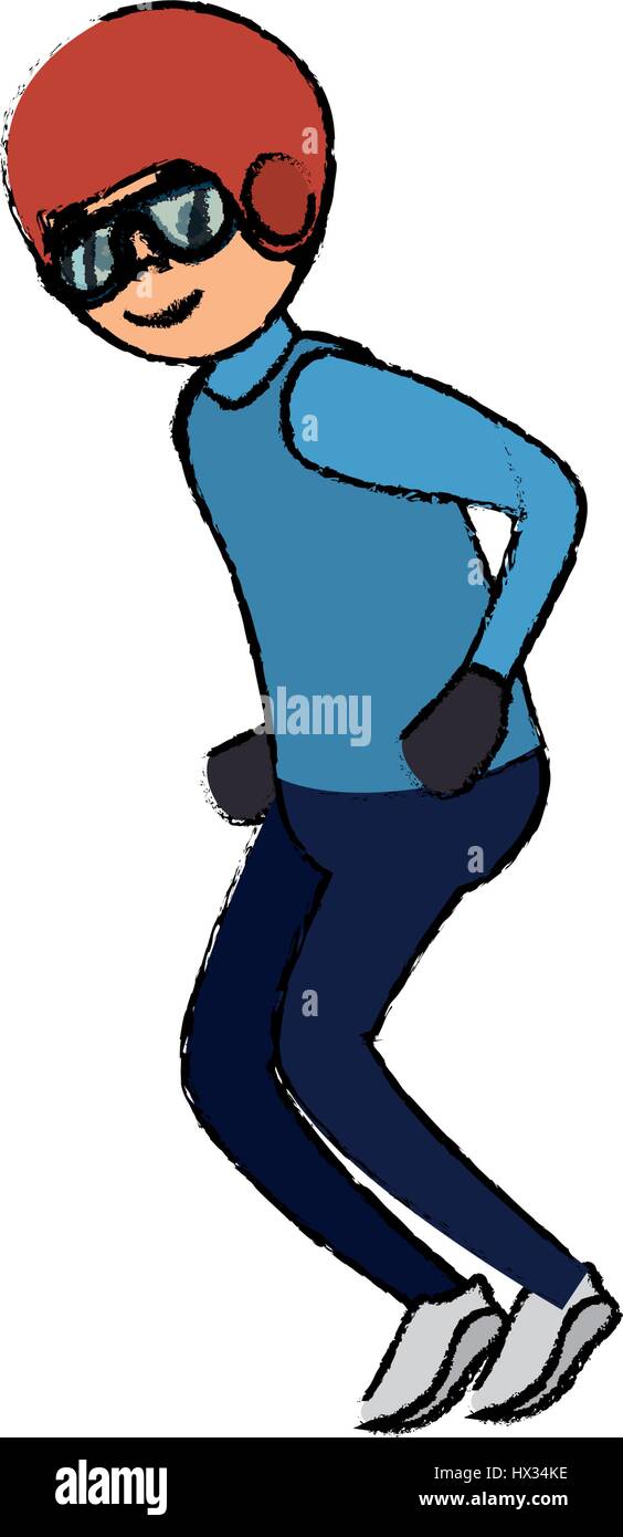 man athlete practicing snowboarding avatar character Stock Vector Image ...