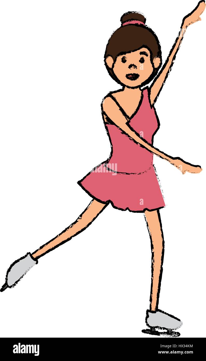 woman athlete dancing in skate avatar character Stock Vector Image ...