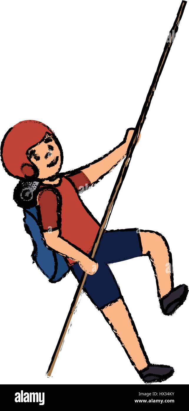 man athlete practicing climbing avatar character Stock Vector Image ...