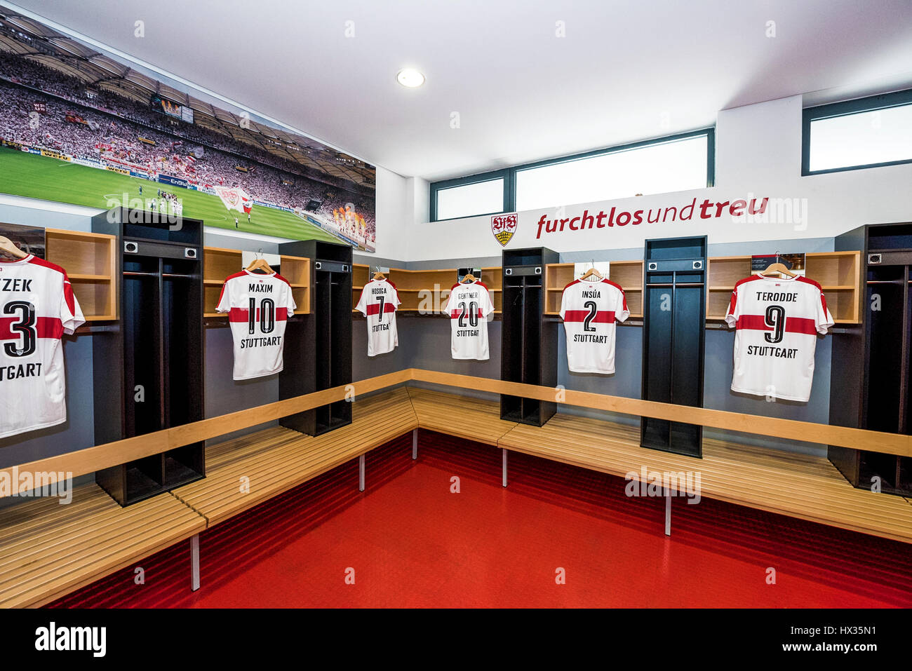 In the changing room at Mercedes-Benz arena Stock Photo - Alamy