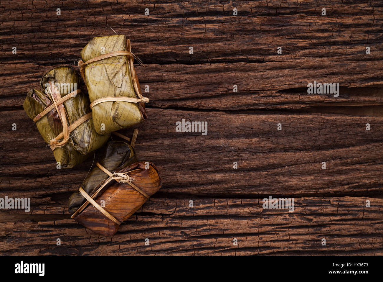 Khao Tom Mat - Thai dessert - Sticky Rice, Banana and Black Beans ...