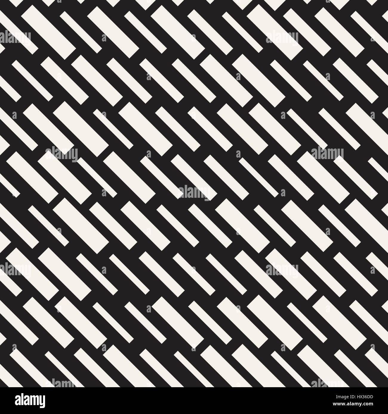 Vector Seamless Black And White Irregular Dash Rectangles Grid Pattern. Trendy Monochrome ...