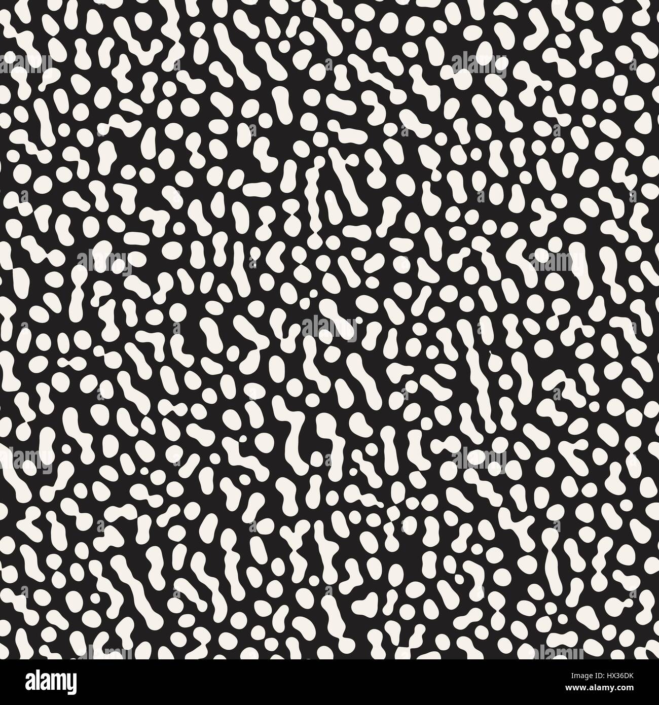 Vector Seamless Grunge Pattern. Black and White Organic Shapes. Messy ...