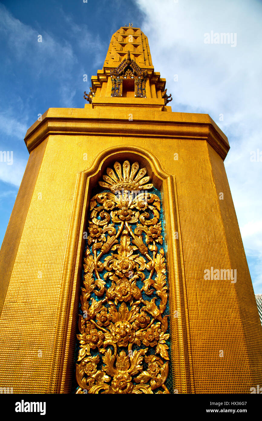 thailand bangkok abstract cross metal gold in the temple Stock Photo ...