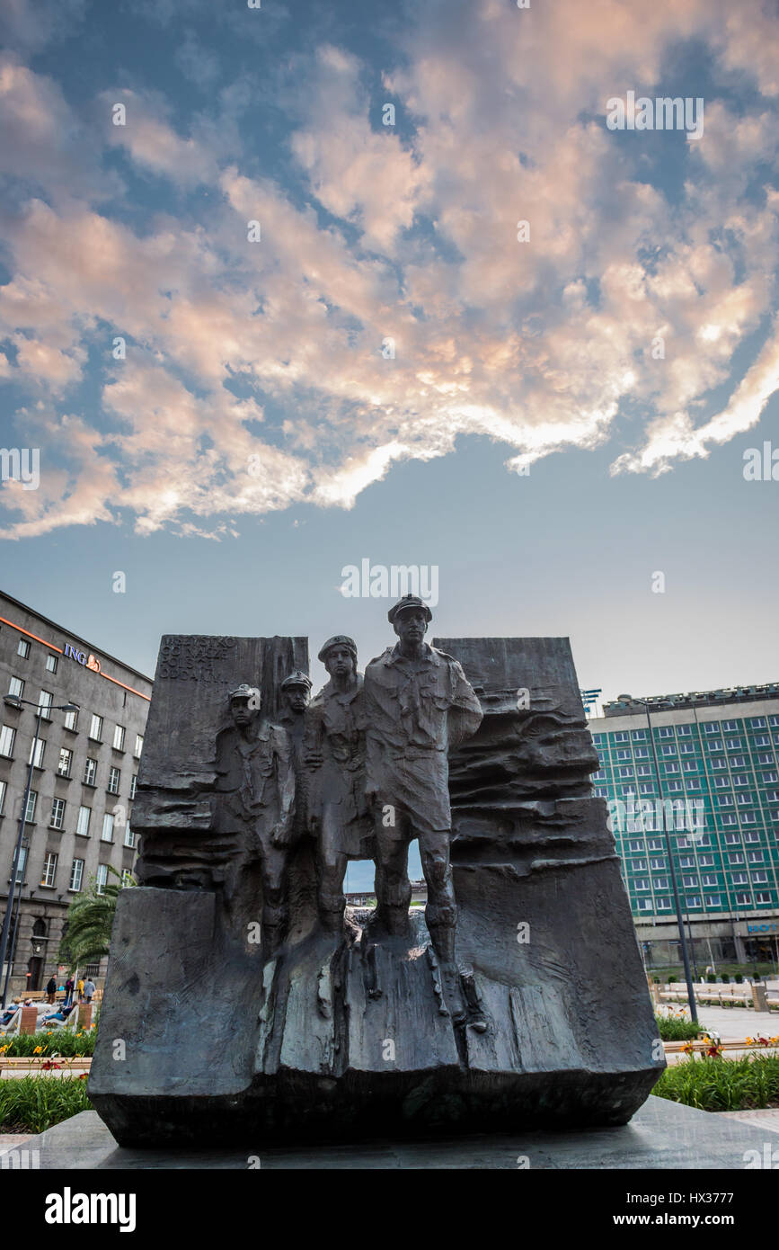Scouts Memorial on Defenders Square in downtown of Katowice city, the ...