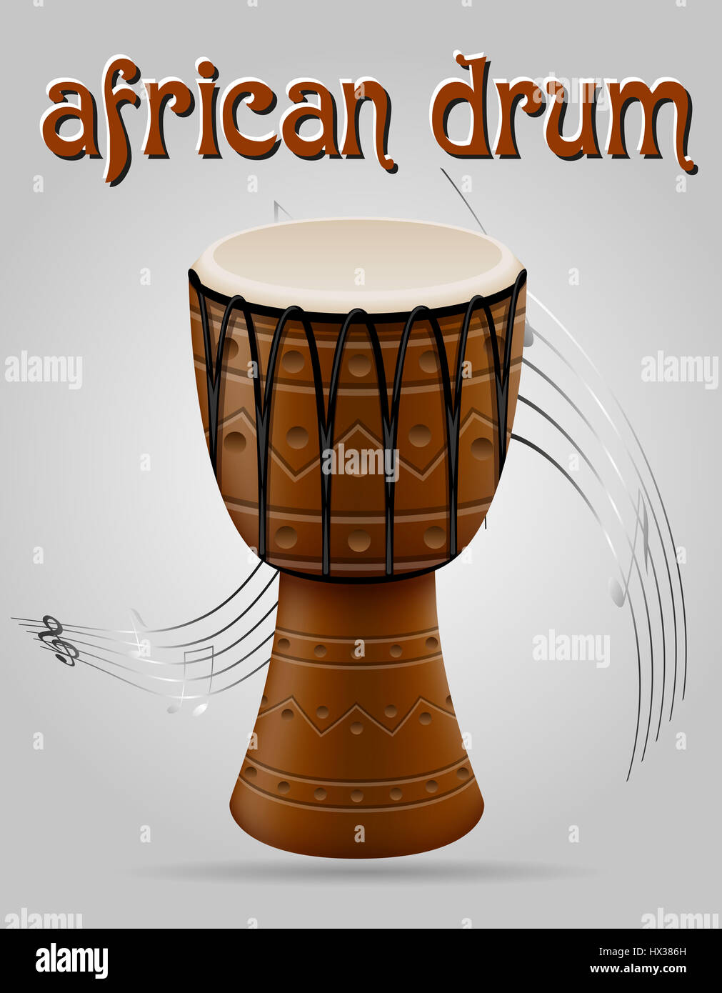 african drum musical instruments stock illustration isolated on gray ...