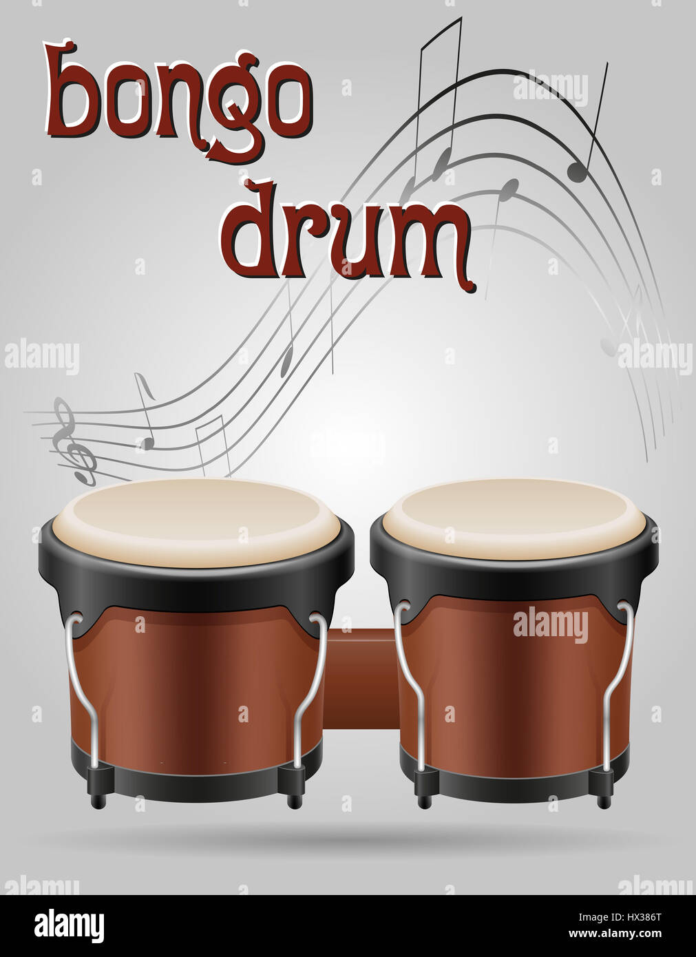 bongo drums musical instruments stock illustration isolated on gray ...