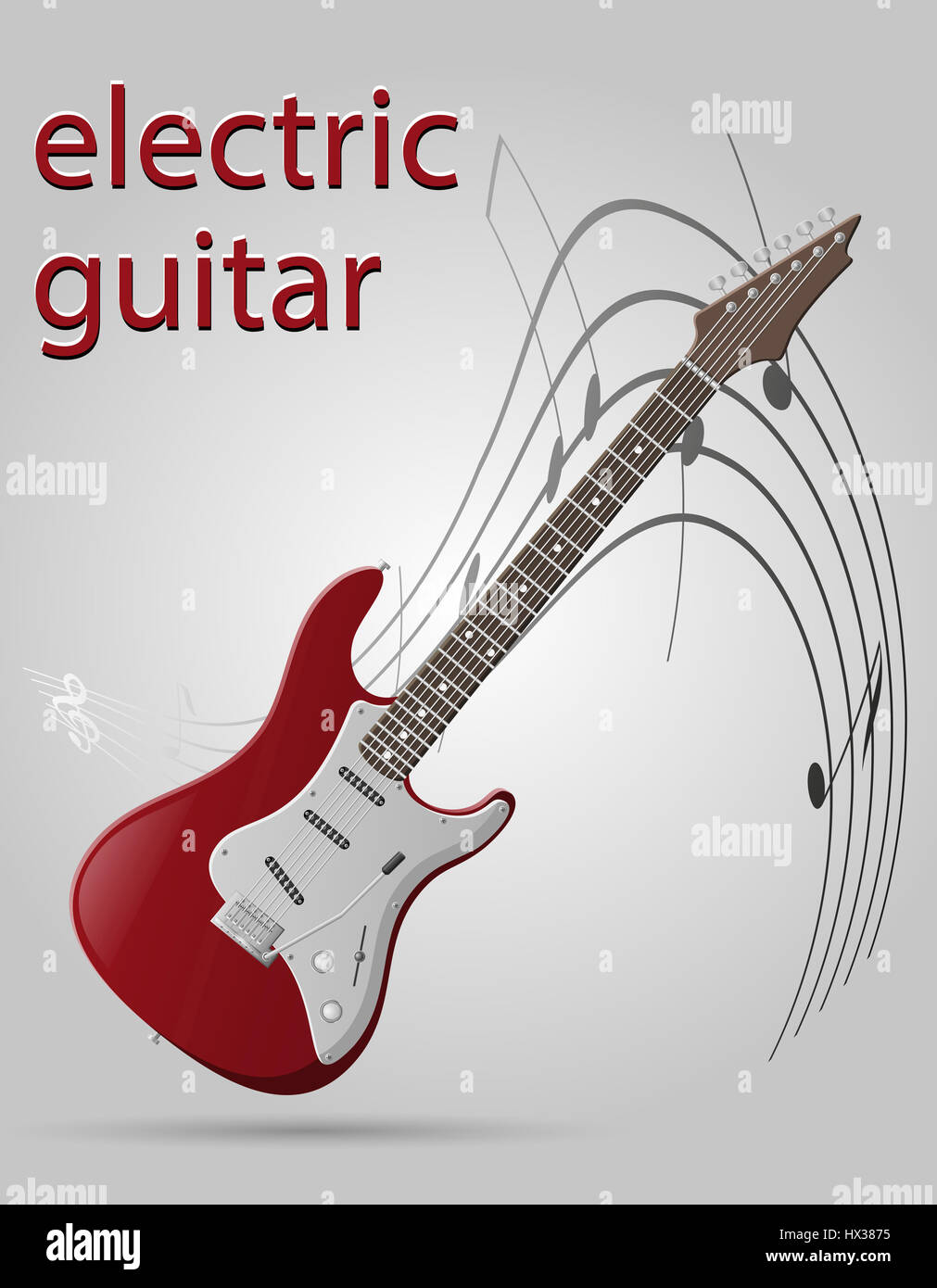 electric guitar musical instruments stock illustration isolated on gray ...