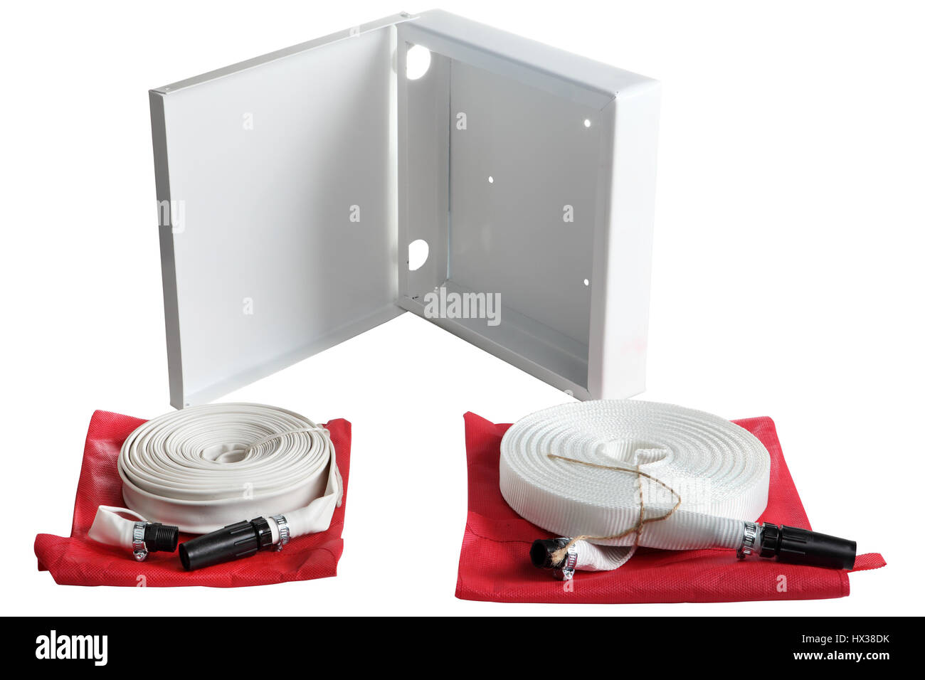 Single Jacket Fire Hose, Wire Braided Steam rubber Hose, two white fire ...