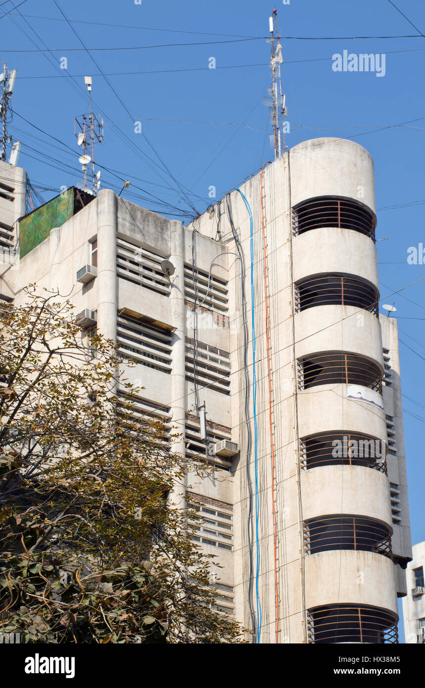 building with wires Stock Photo - Alamy