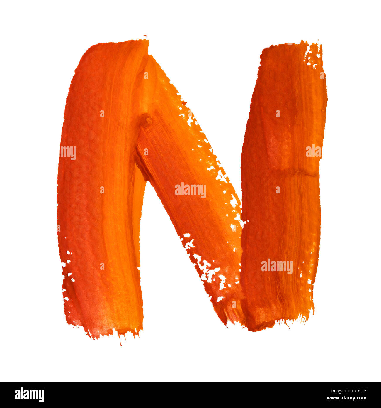 N - Color letters isolated over the white background Stock Photo - Alamy