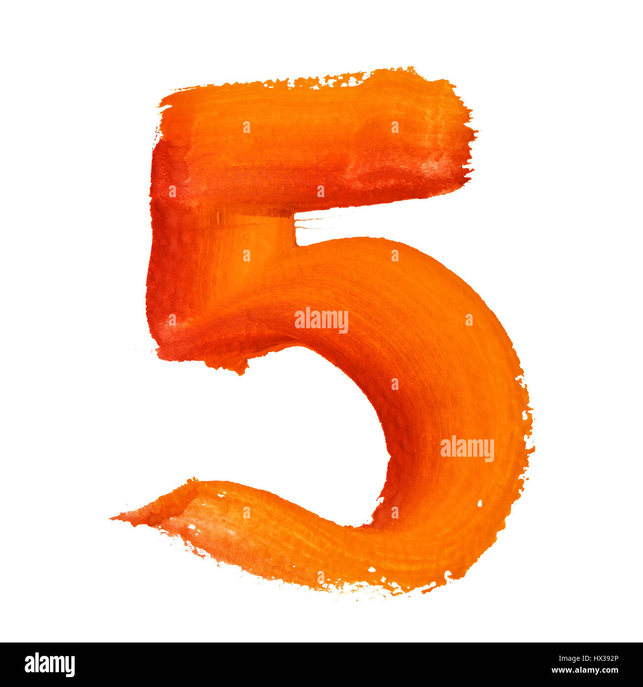 5 - Color digits isolated over the white background Stock Photo - Alamy