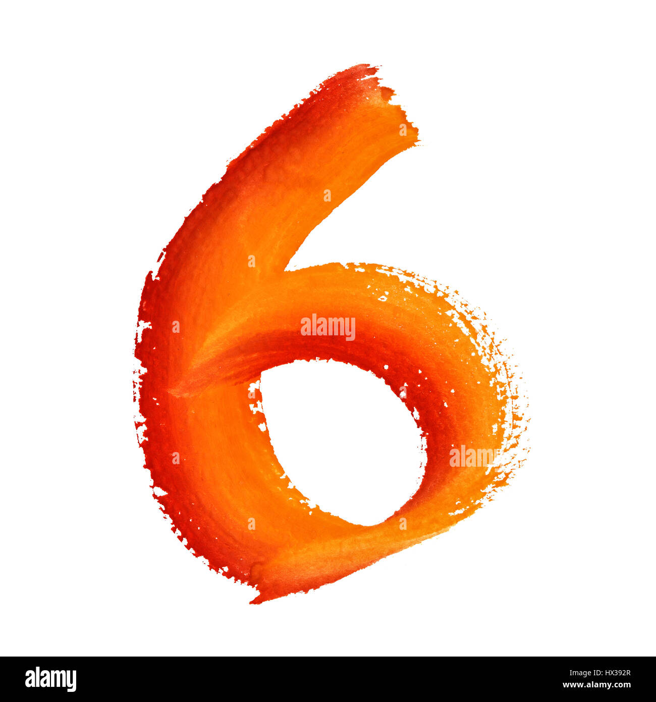 6 - Color digits isolated over the white background Stock Photo - Alamy