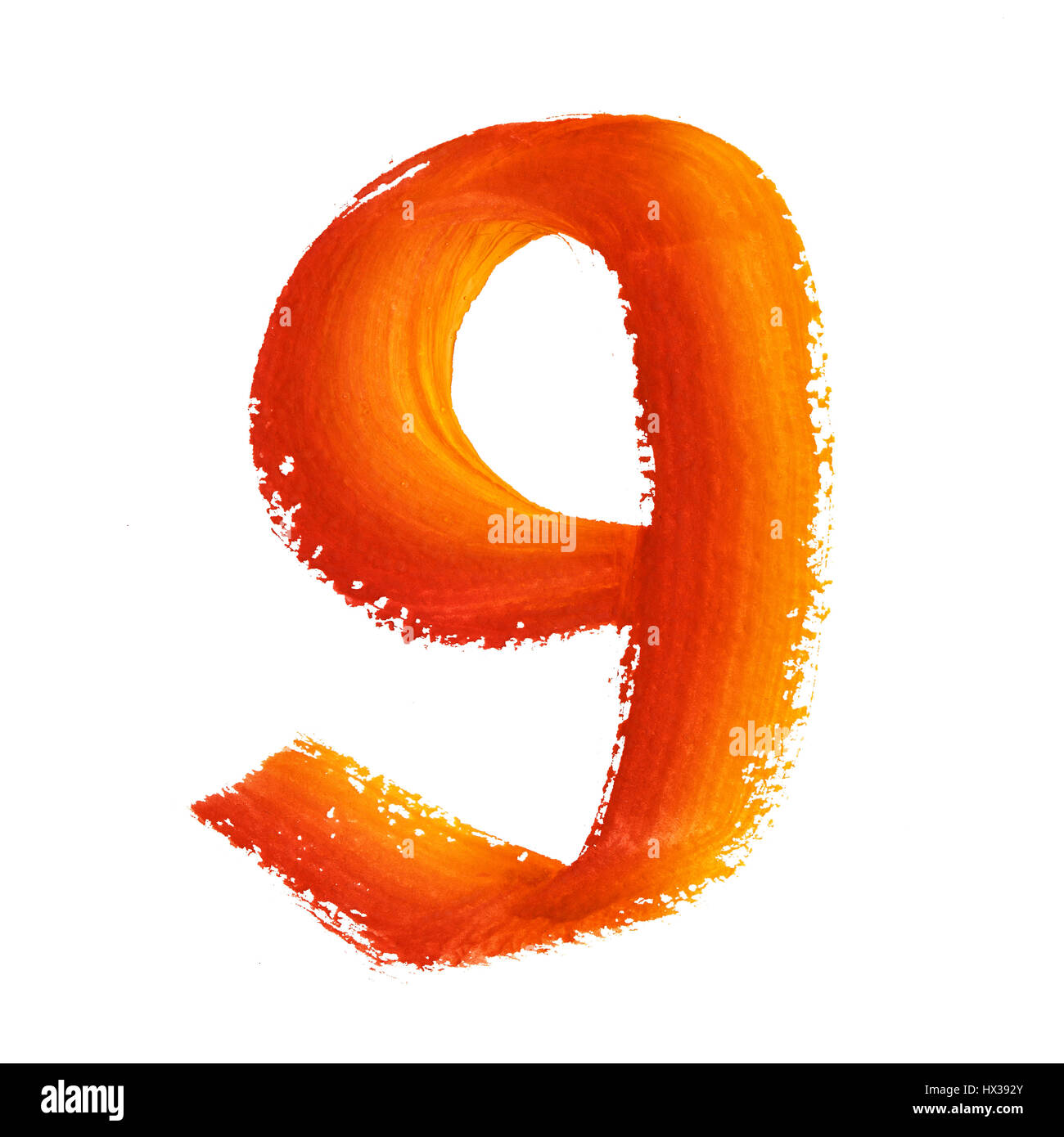 9 - Color digits isolated over the white background Stock Photo - Alamy
