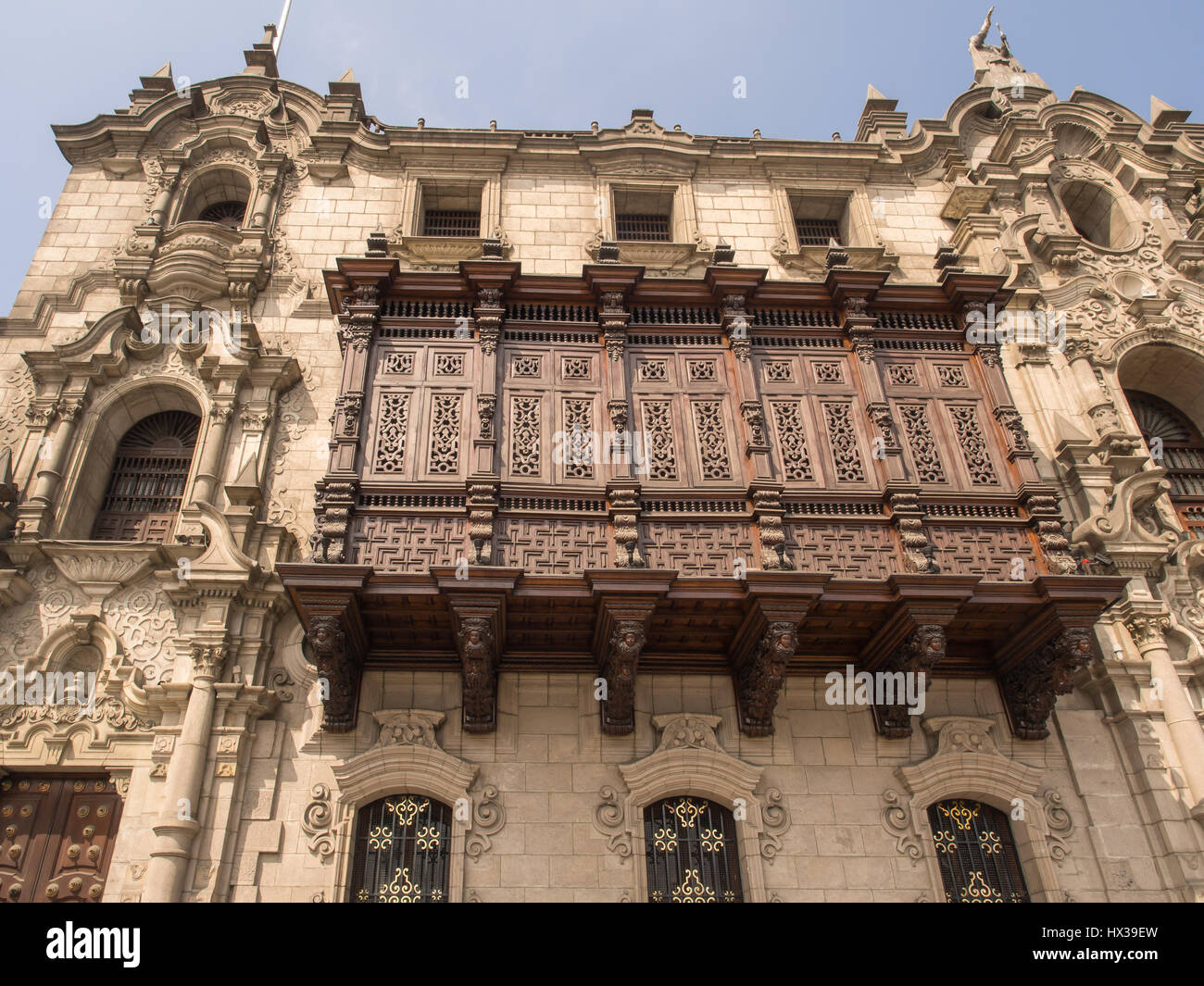 Lima, Peru - May 27, 2016: Beautiful, historical buildings near the ...