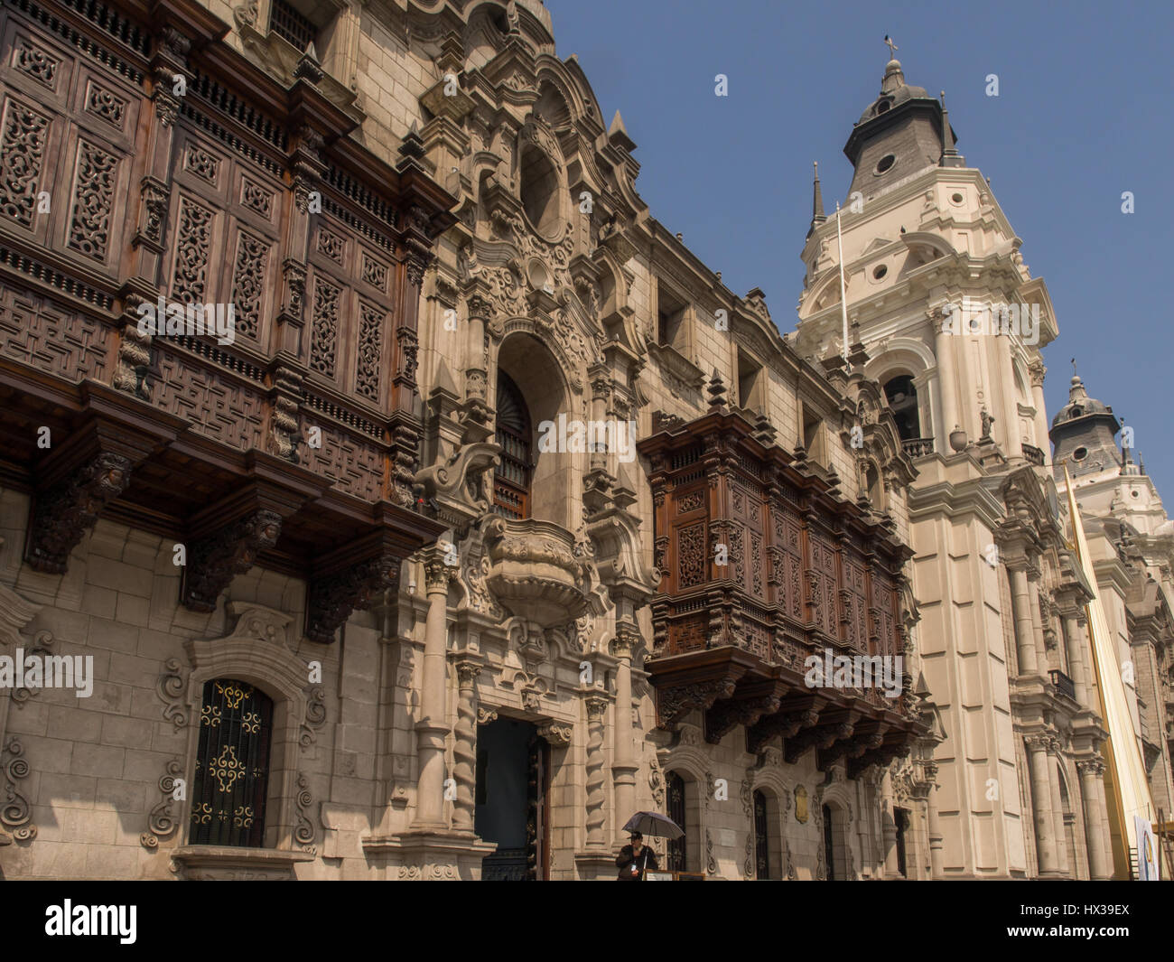 Lima, Peru - May 27, 2016: Beautiful, historical buildings near the ...