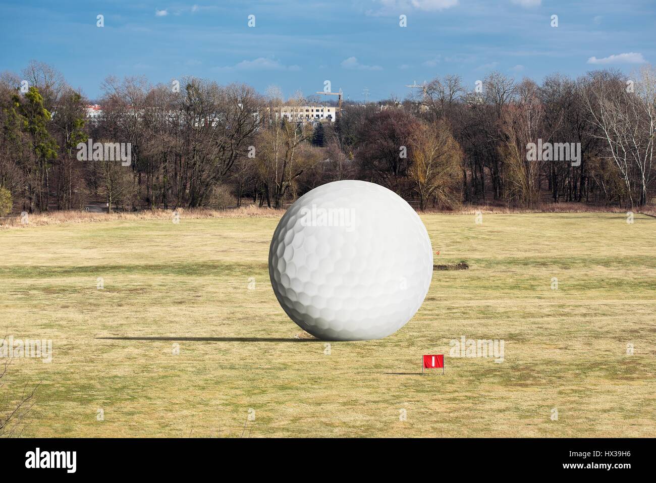 Giant red golf ball on the green hi-res stock photography and images ...