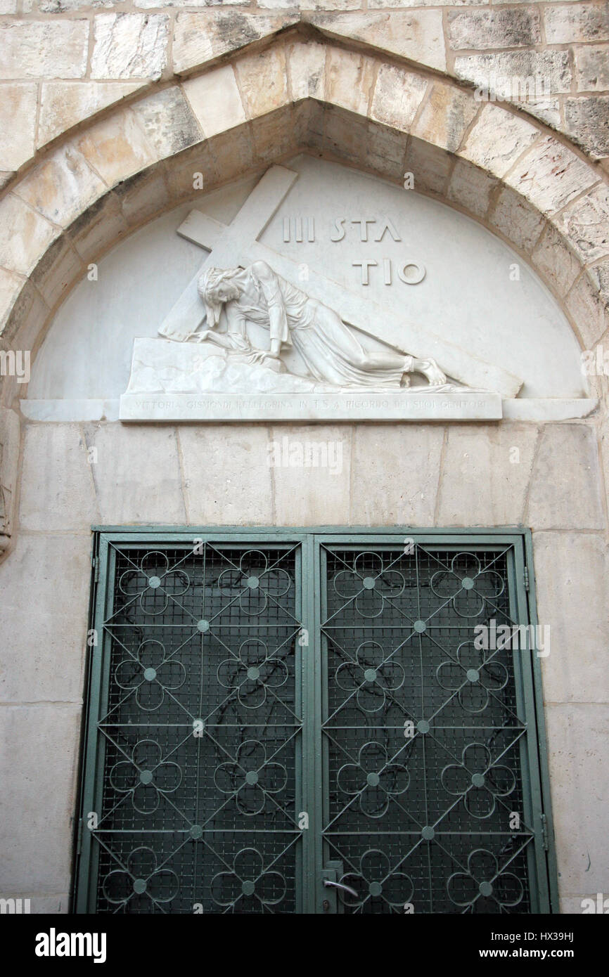 Via Dolorosa, 3rd Stations of the Cross. The pilgrims who visit the ...