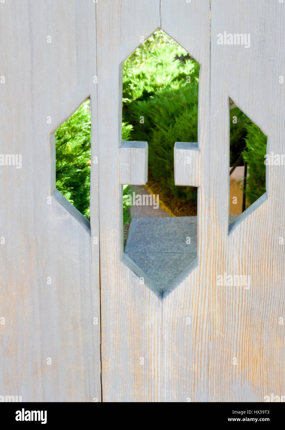 Alternative path and fresh journey shown in view through garden door ...