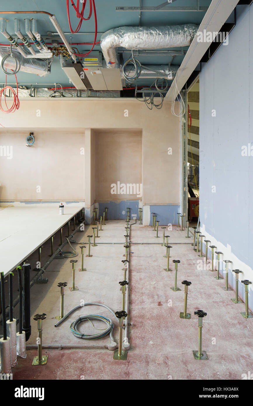 Detail view of bar under construction. Design Museum under construction ...