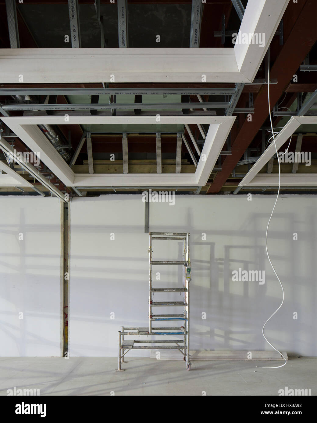 Detail of exhibition space under construction. Design Museum under ...