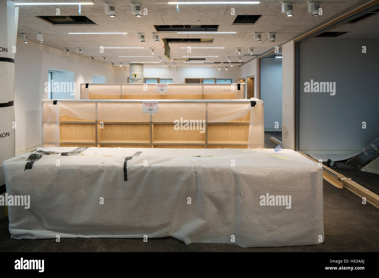 View of museum library under construction. Design Museum under ...