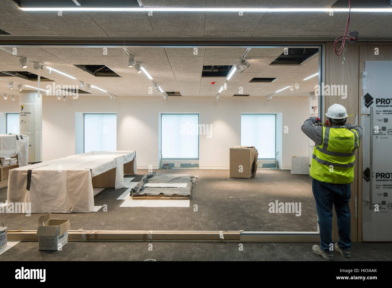View of museum library under construction. Design Museum under ...