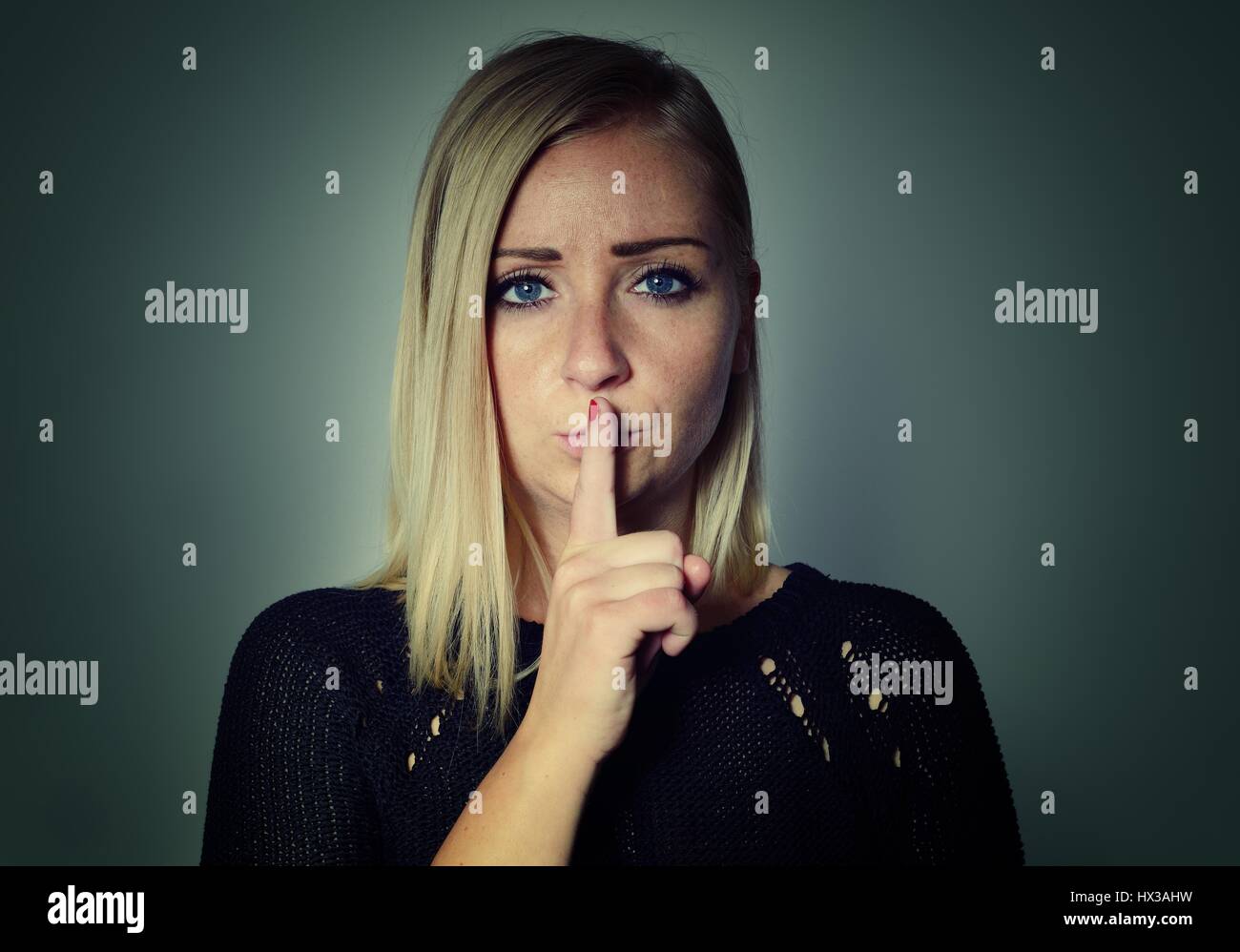 Woman quiet shut up hi-res stock photography and images - Alamy