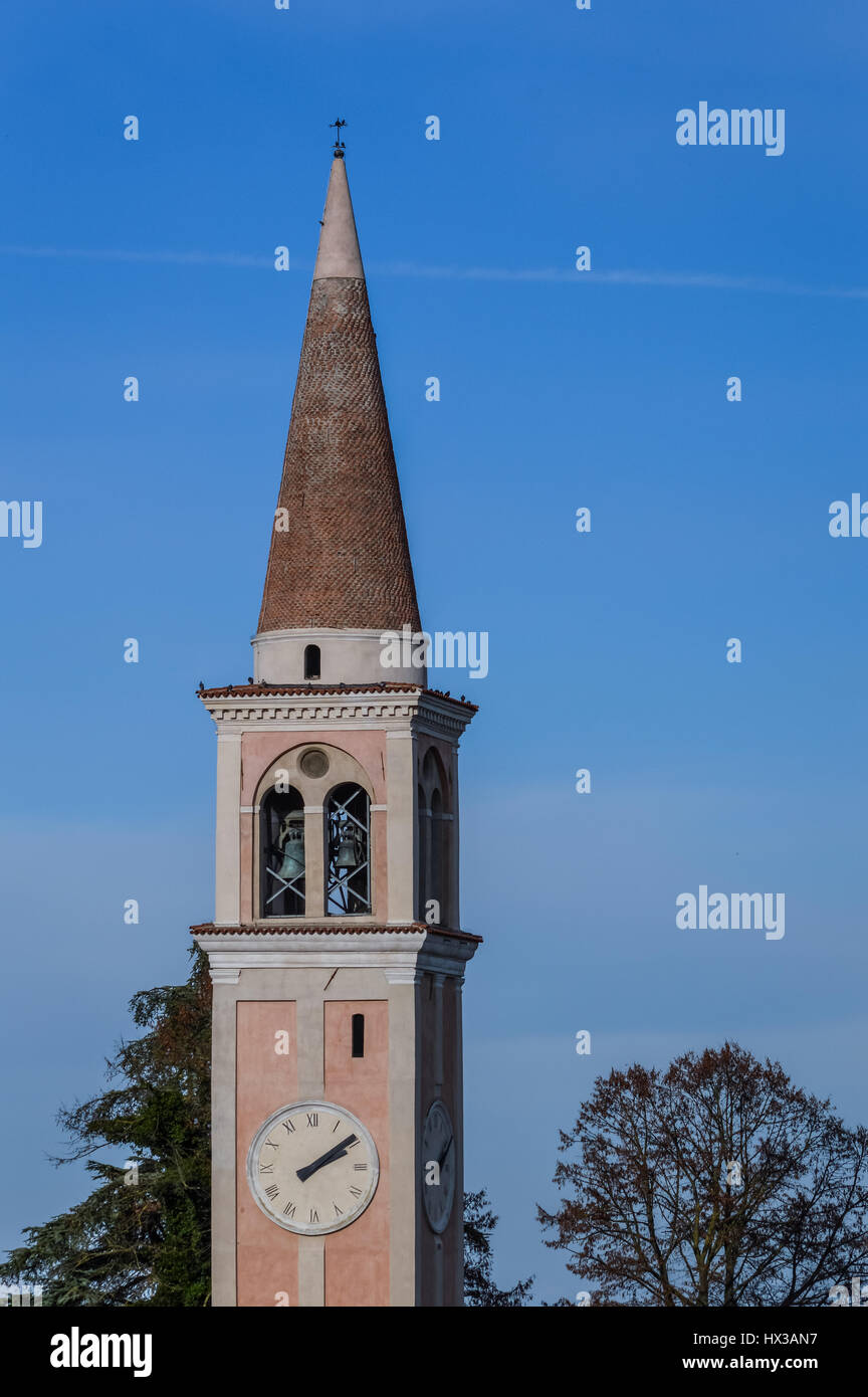 Italian Bell Tower in Papozze, Rovigo, Italy - 17th century Stock Photo ...