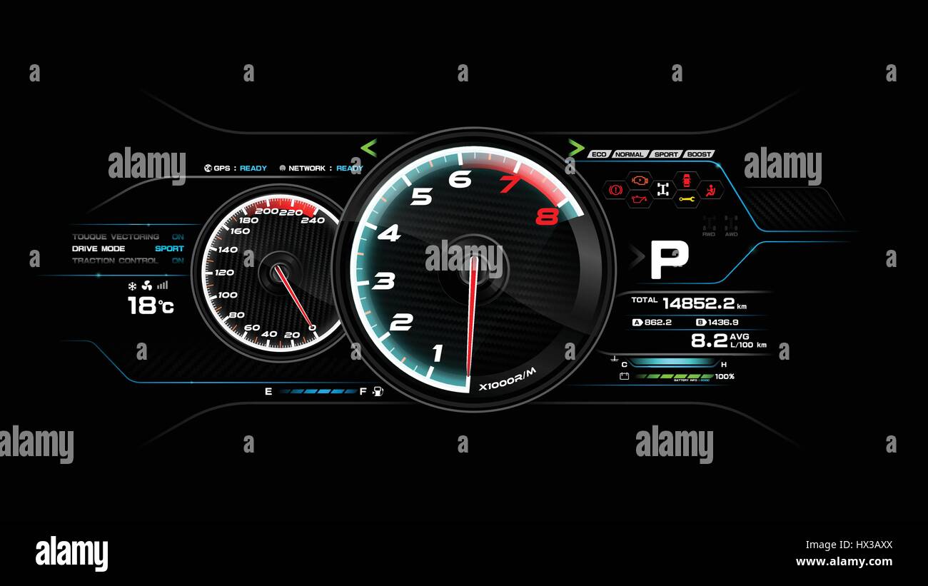 Futuristic automobile concept, Car dash board vector illustration eps ...