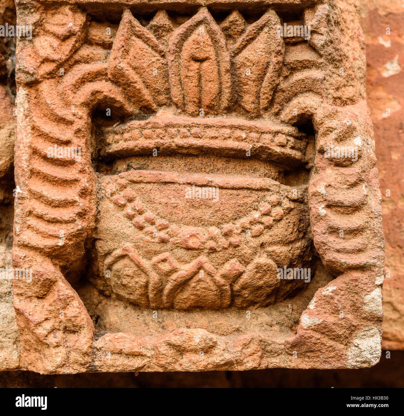 Stone carving on the wall of temples in Bhubaneswar.India.This is in ...