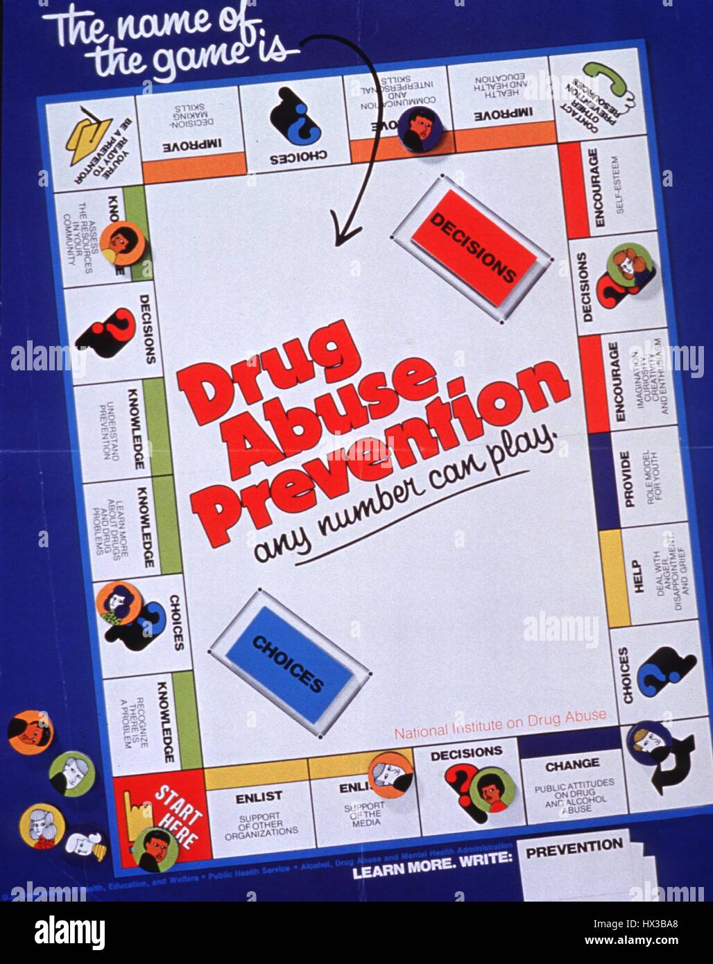 Poster issued by the National Institute on Drug Abuse depicting a board ...
