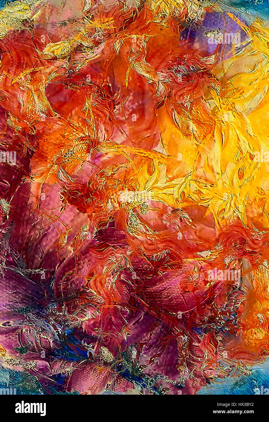 Painting structure with petal pattern, abstract colorful background ...