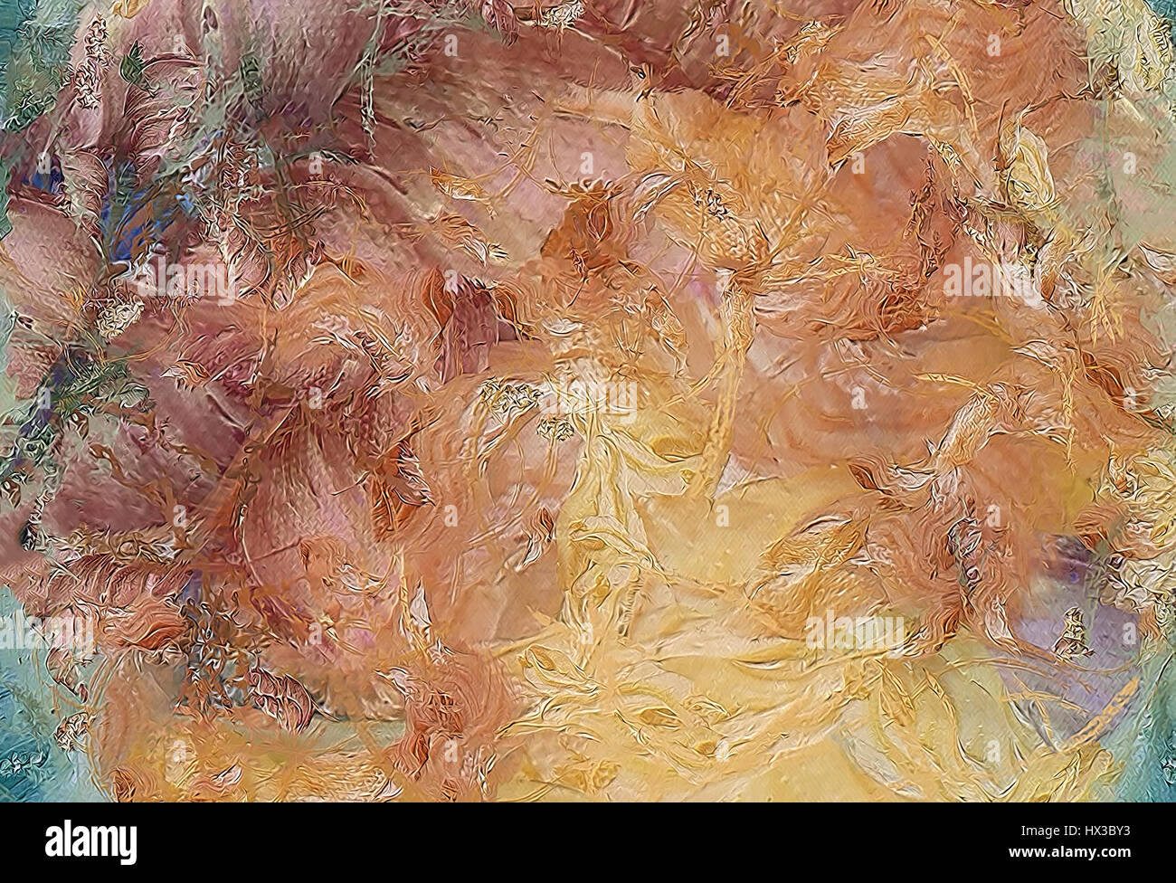 Painting structure with petal pattern, abstract colorful background and ...