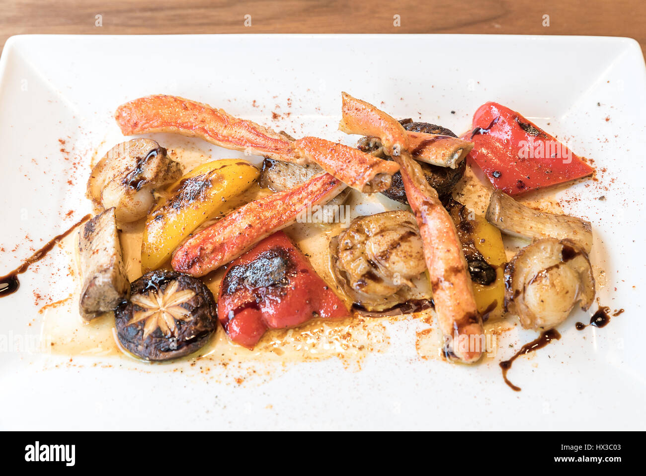 grilled taraba japanese king crab with scallop Stock Photo - Alamy