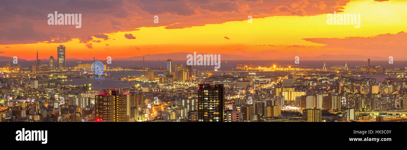 Osaka Skylines building sunset, Japan Stock Photo - Alamy