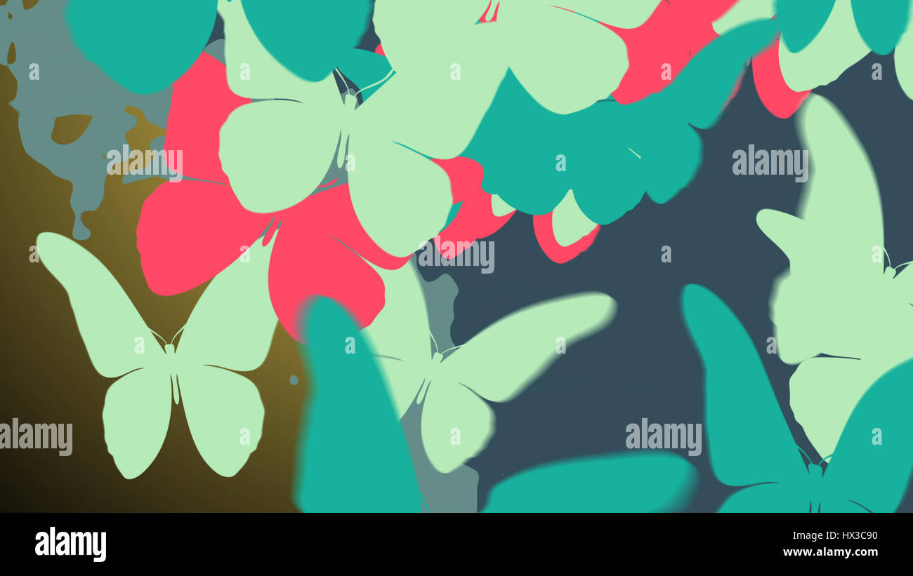 3d illustration of Colorful Butterfly swarm Stock Photo - Alamy