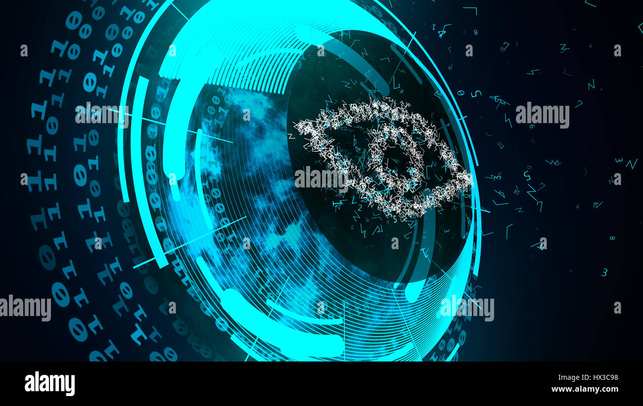 Abstract cyber digital eye. Internet technology security concept Stock ...